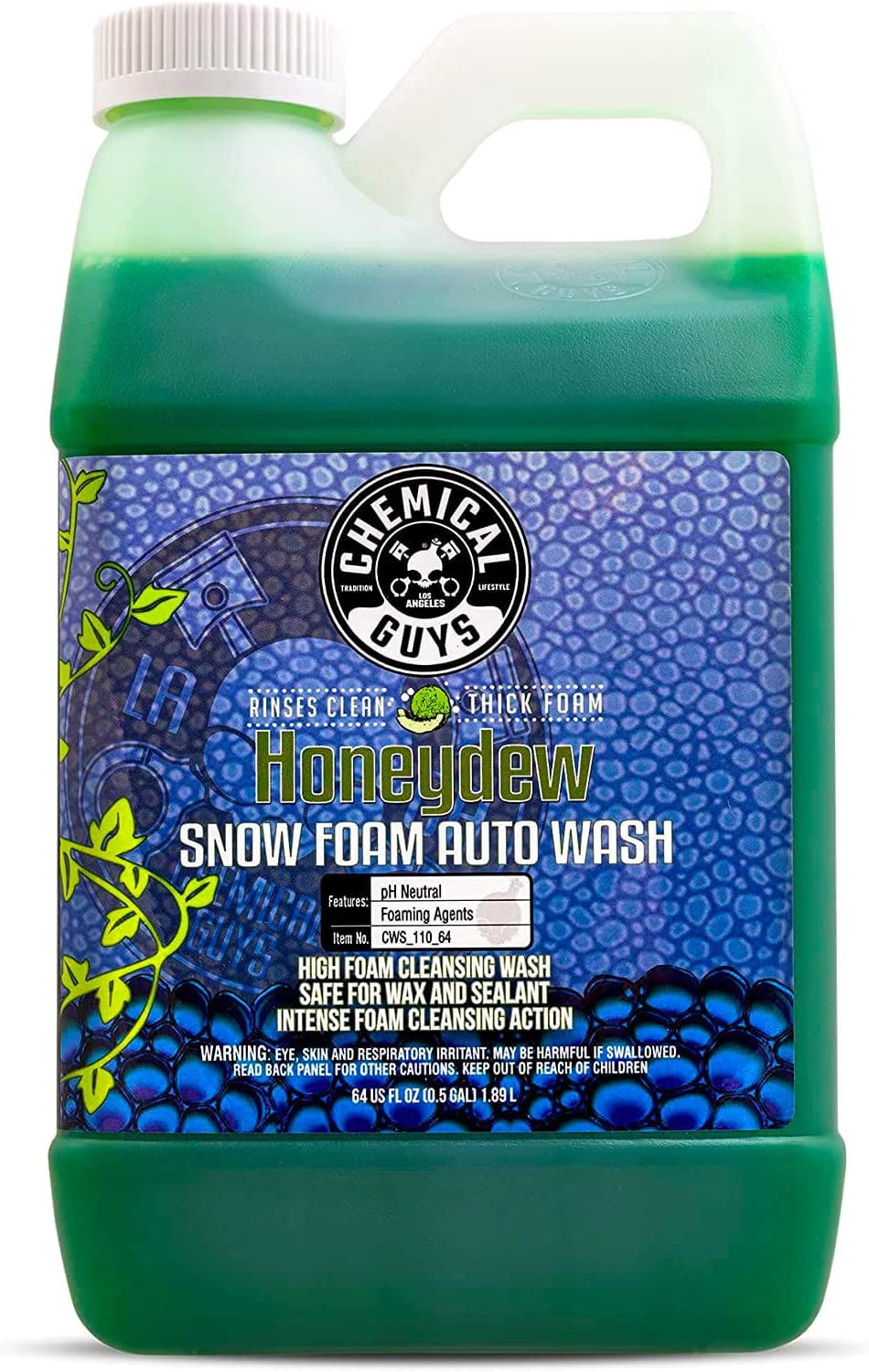 Chemical Guys Car Wash Soap for Foam Cannon or Bucket, Honeydew Snow ...