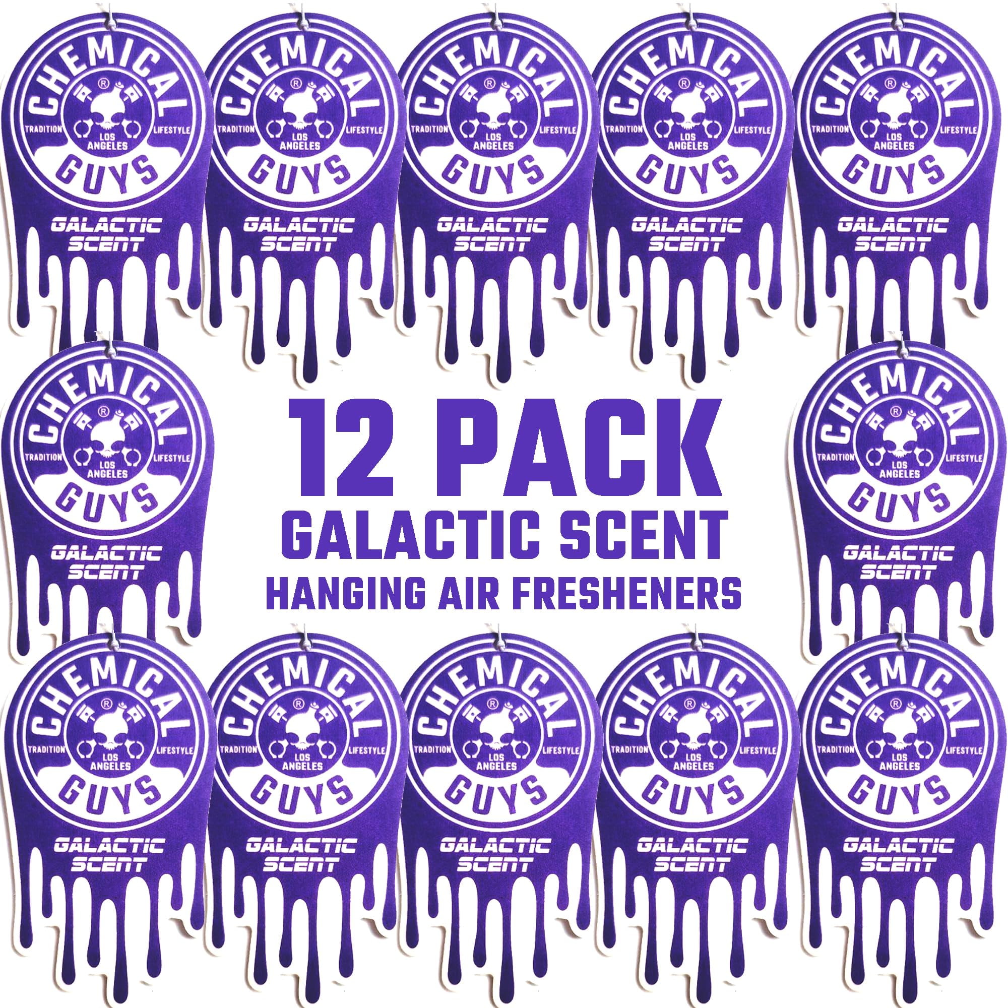 Chemical Guys Hanging Air Freshener, Galactic Scent 12 Pack, Great for ...