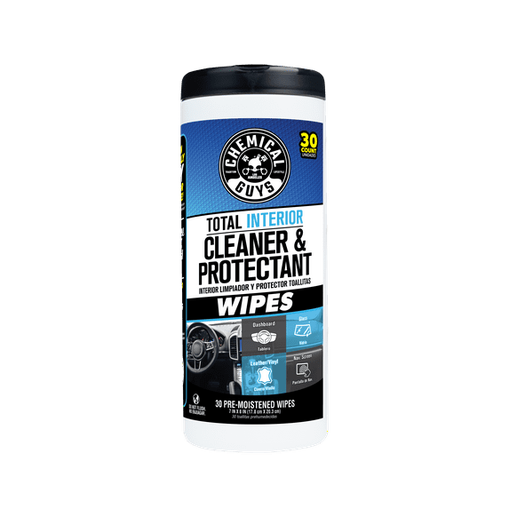 Chemical Guys Total Interior Cleaner & Protectant Wipes in Canister, 30 ...