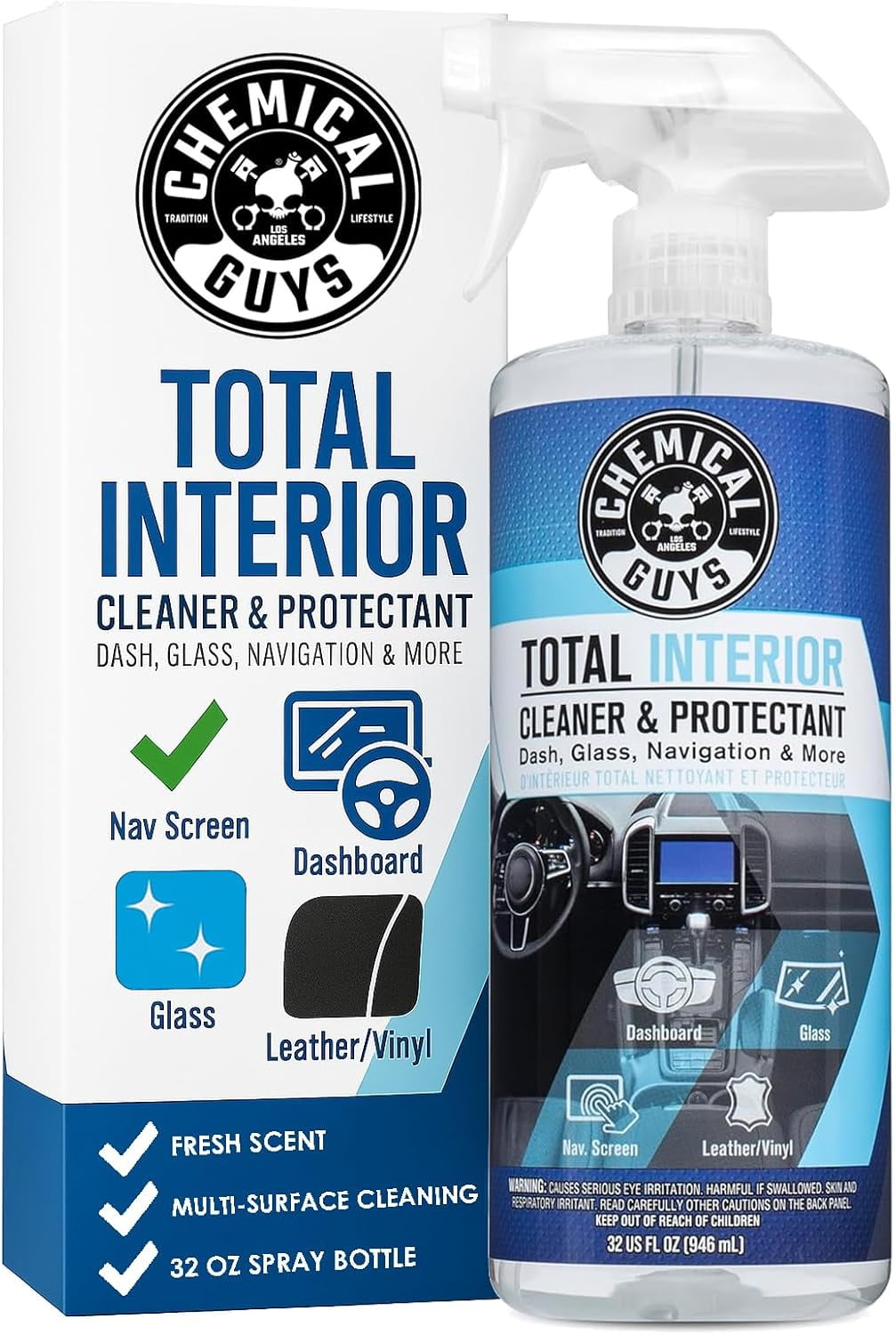 Chemical Guys Total Interior Cleaner and Protectant, Safe for Cars ...