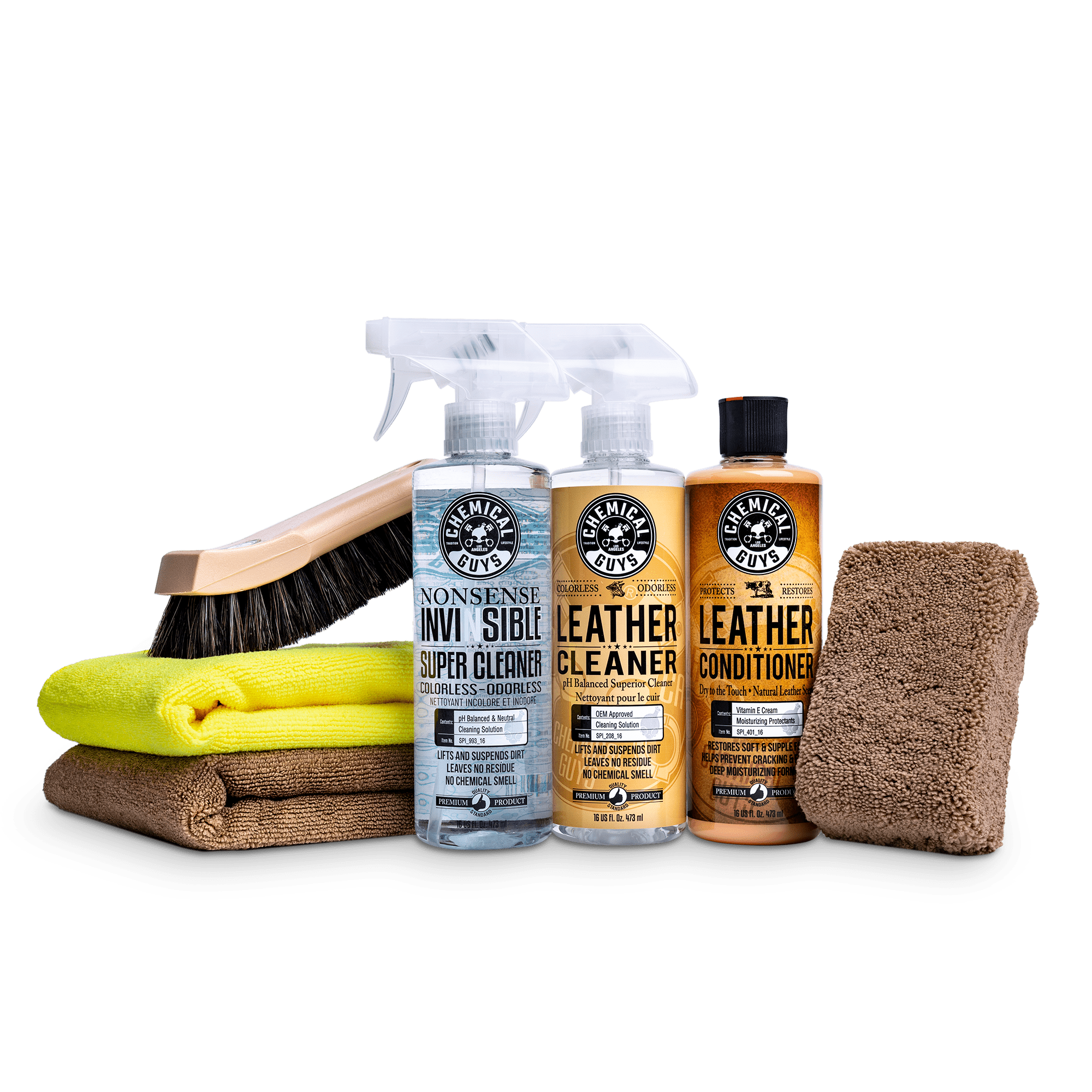 Chemical Guys Ultimate Interior Leather Automotive Cleanser, 7 Pieces ...