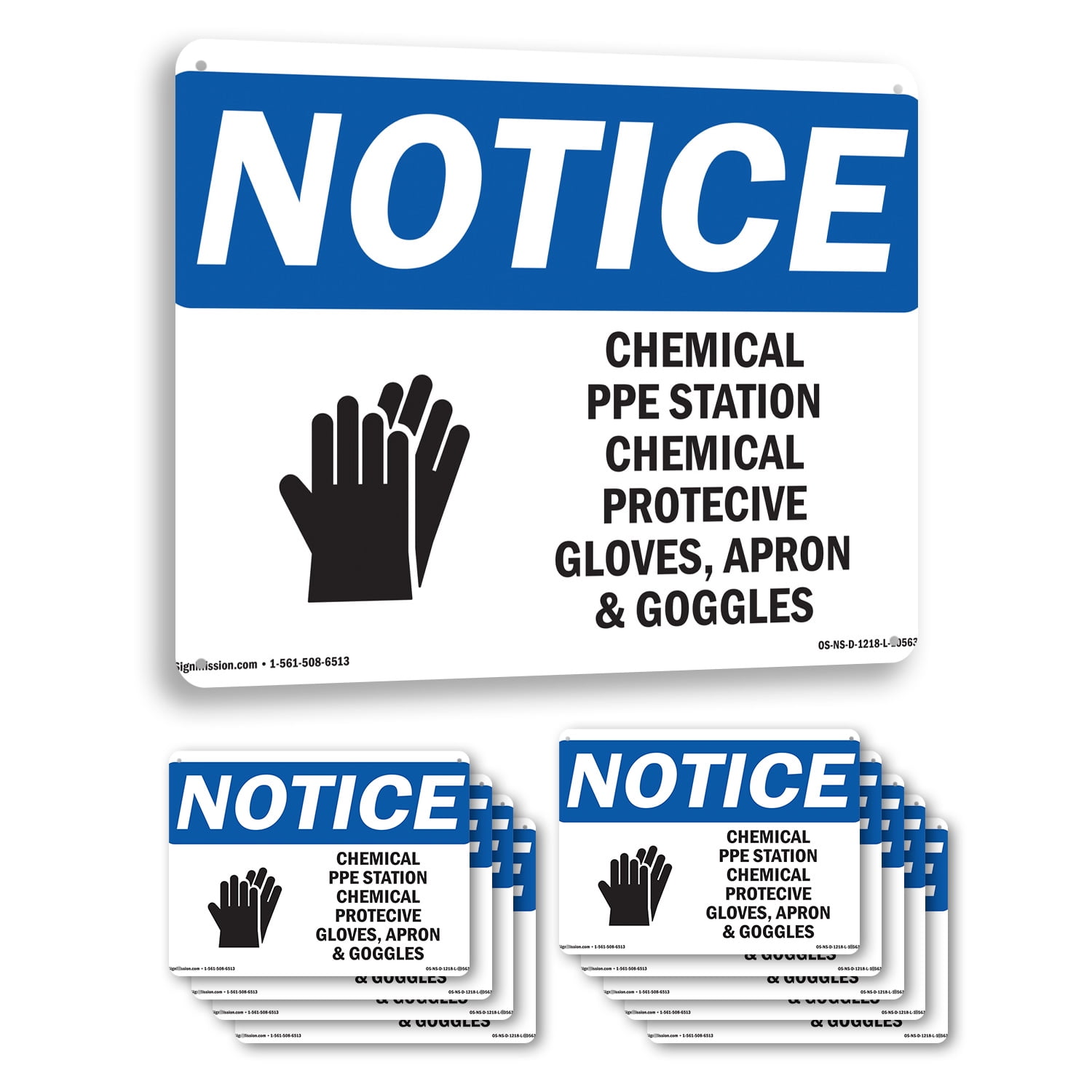 Chemical PPE Station Chemical OSHA Notice Aluminum Sign 18 Inch x 12 ...