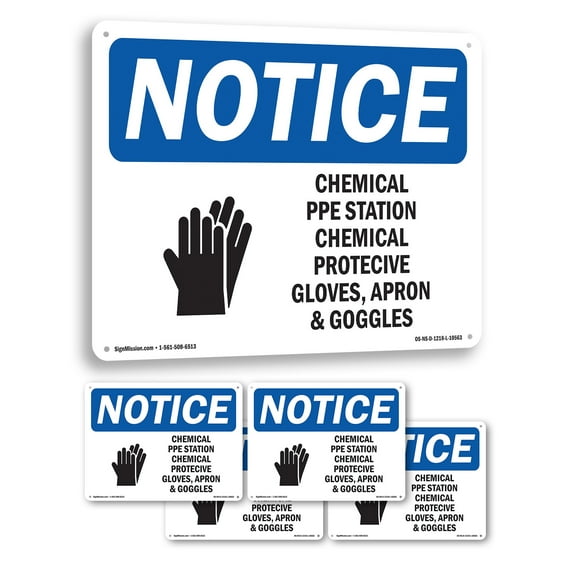 Chemical PPE Station Chemical OSHA Notice Rigid Plastic Sign 24 Inch x ...