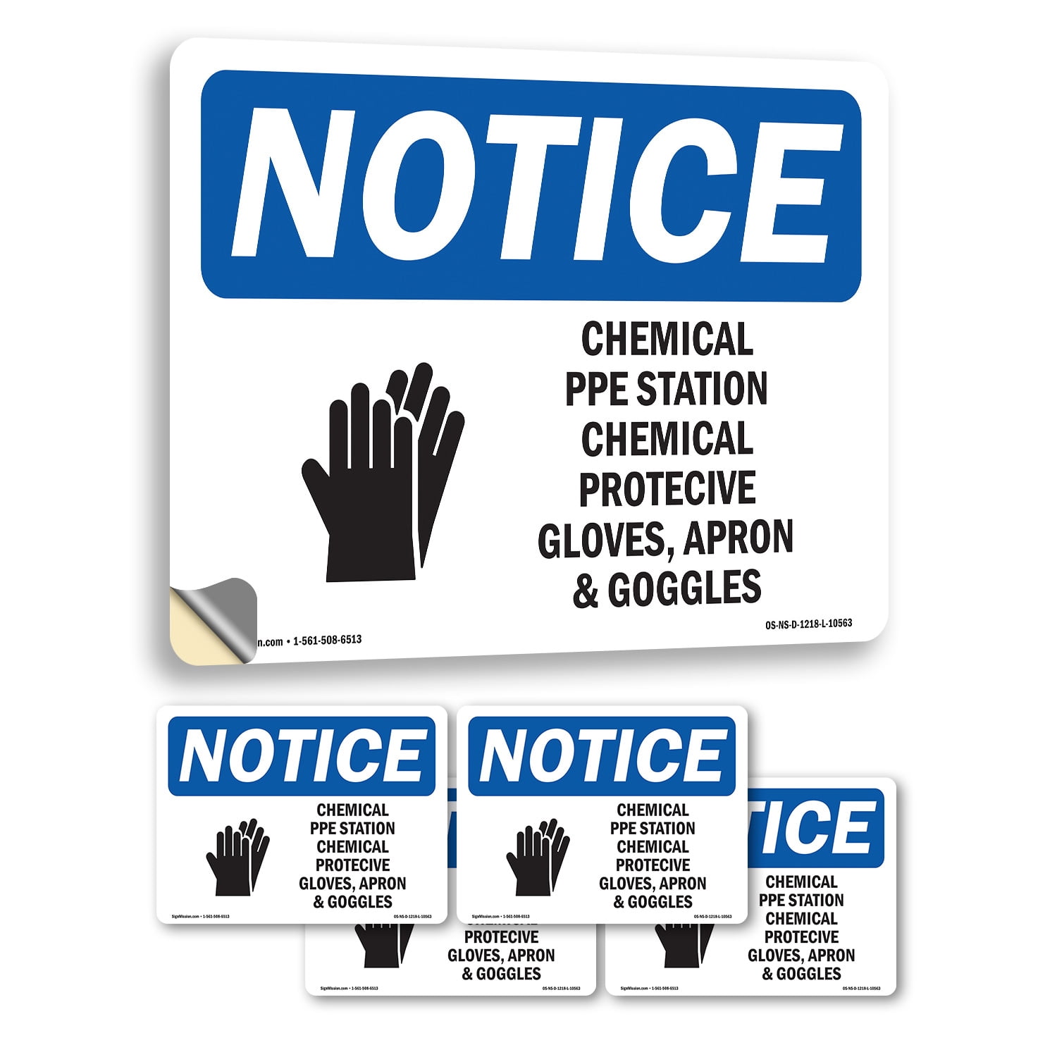 Chemical PPE Station Chemical With Symbol OSHA Notice Vinyl Decal Label ...