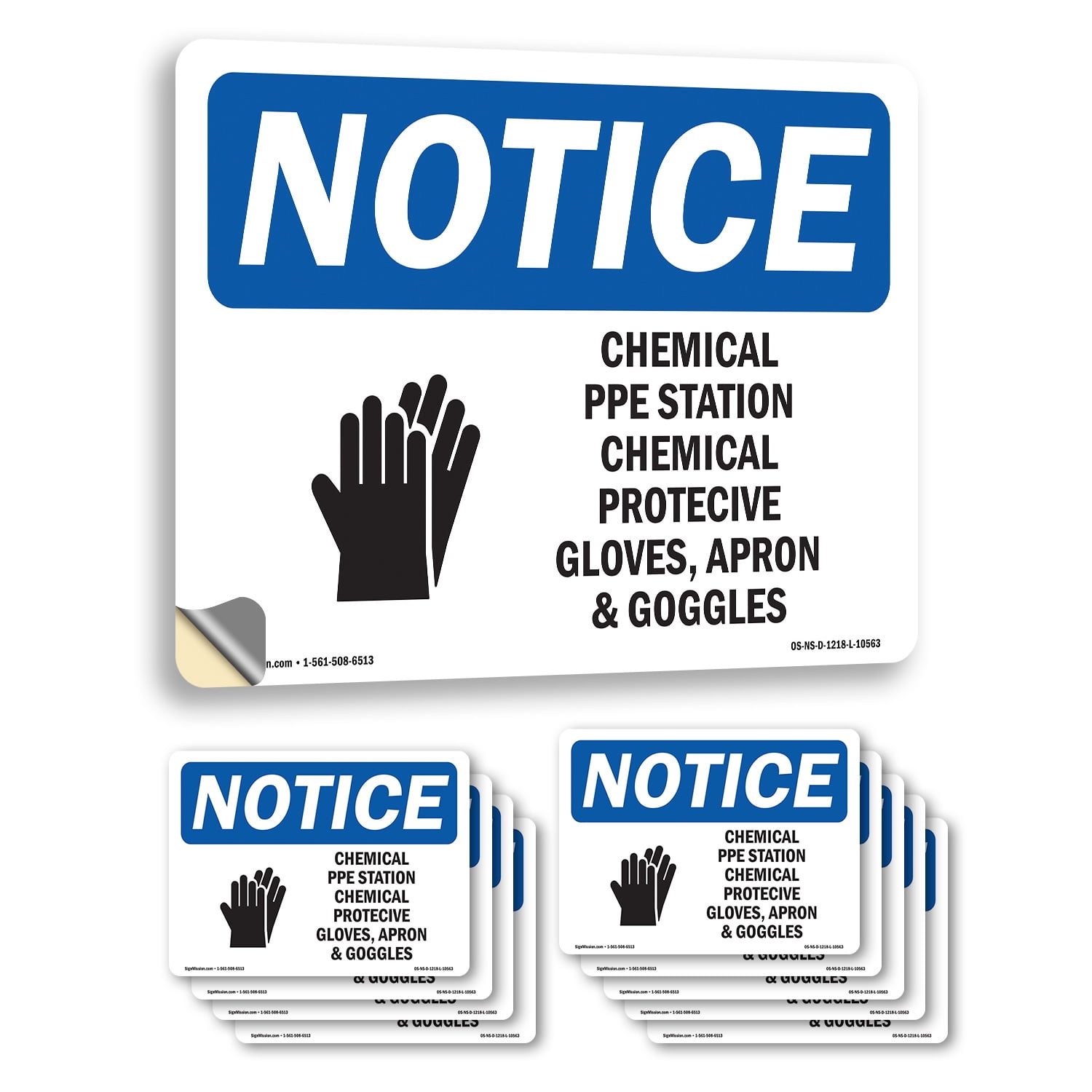 Chemical PPE Station Chemical With Symbol OSHA Notice Vinyl Decal Label ...
