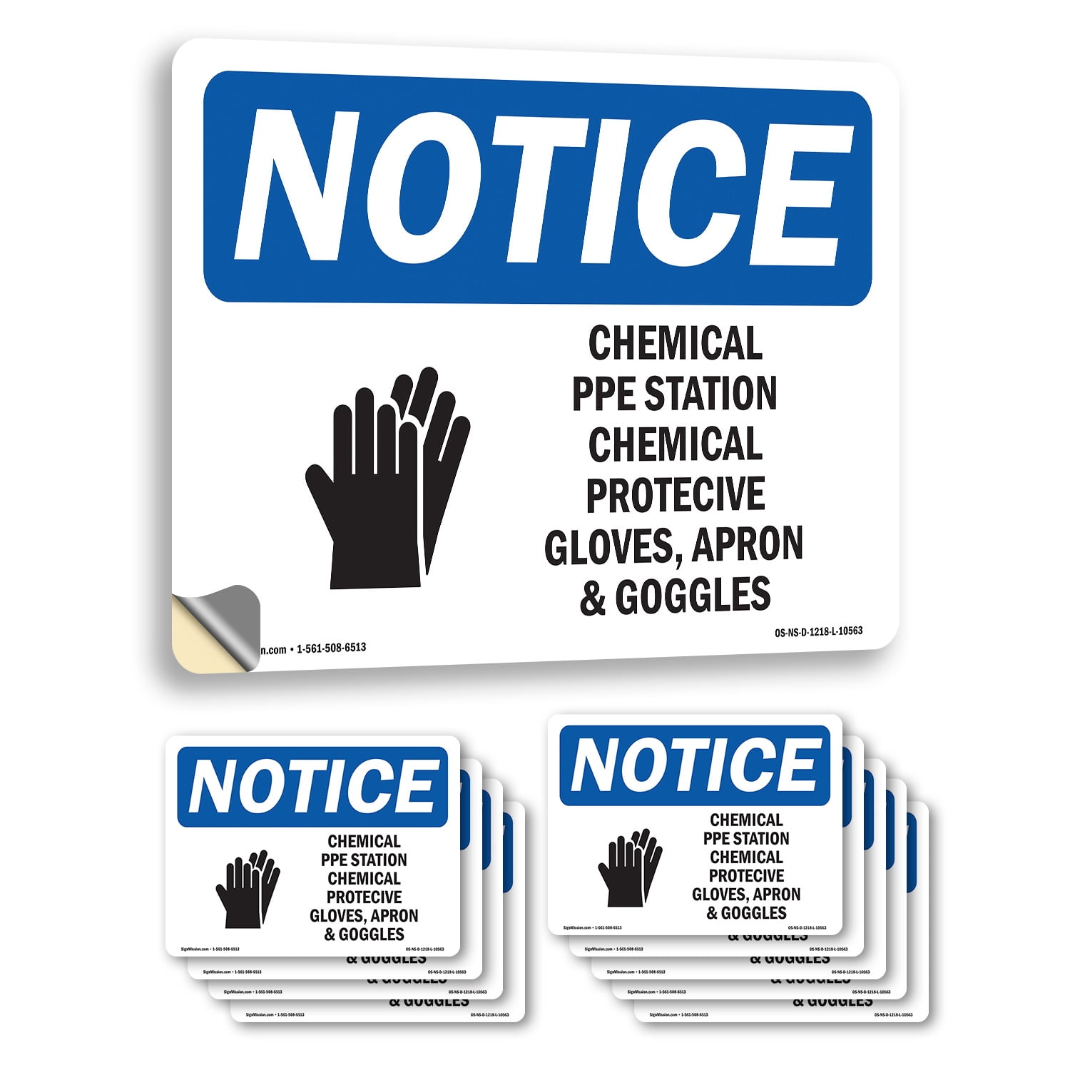 Chemical PPE Station Chemical With Symbol OSHA Notice Vinyl Decal Label ...