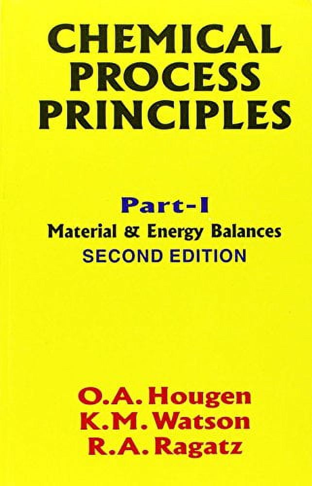 Pre-Owned Chemical Process Principles: Pt .1: Material and Energy ...