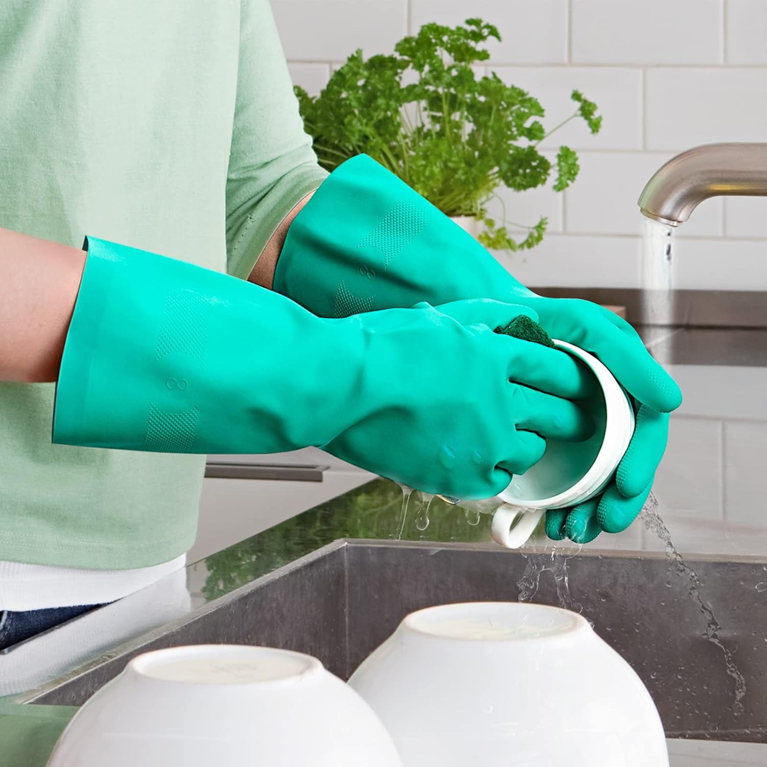 Chemical Resistant Nitrile Gloves, Resist Household Acid, Alkali ...