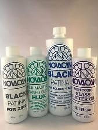 chemical set for stained glass projects: black patina for lead & zinc ...