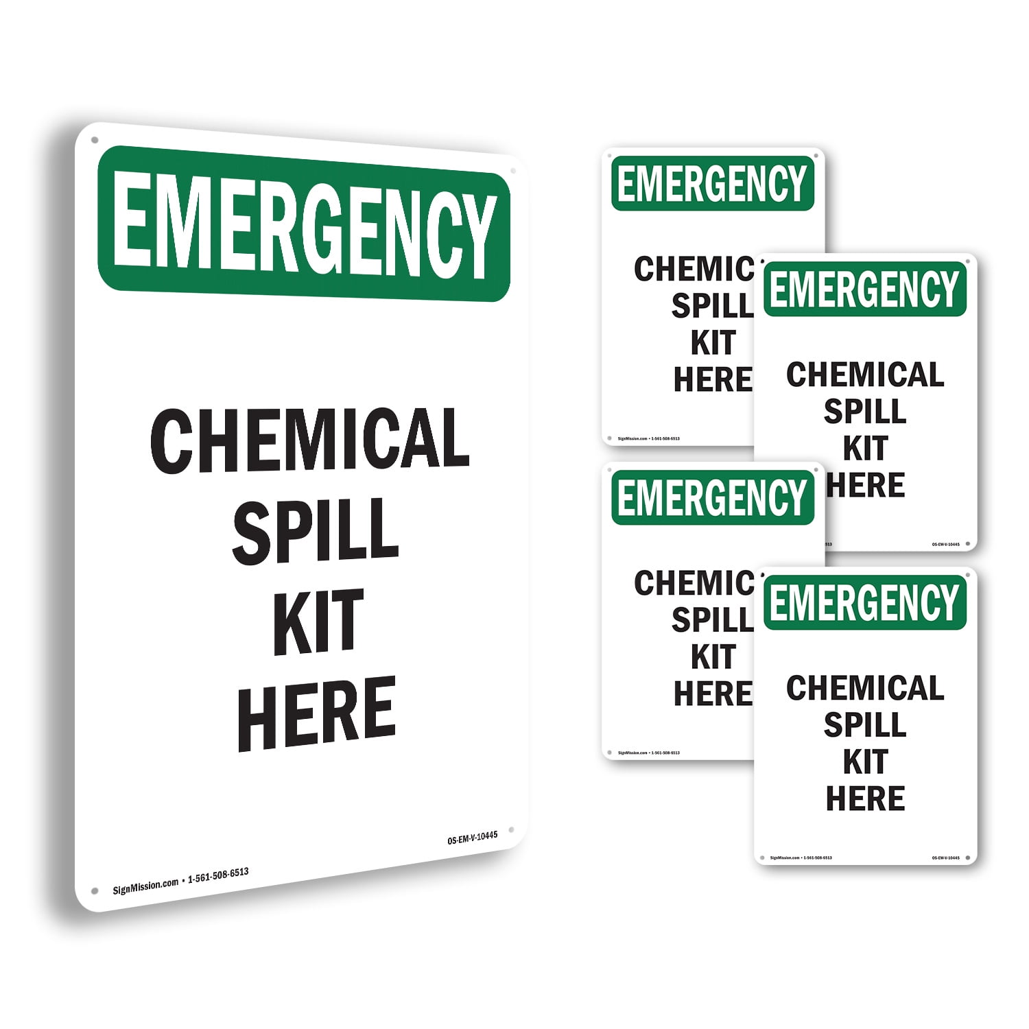 Chemical Spill Kit Here OSHA Emergency Rigid Plastic Sign 10 Inch x 7 ...