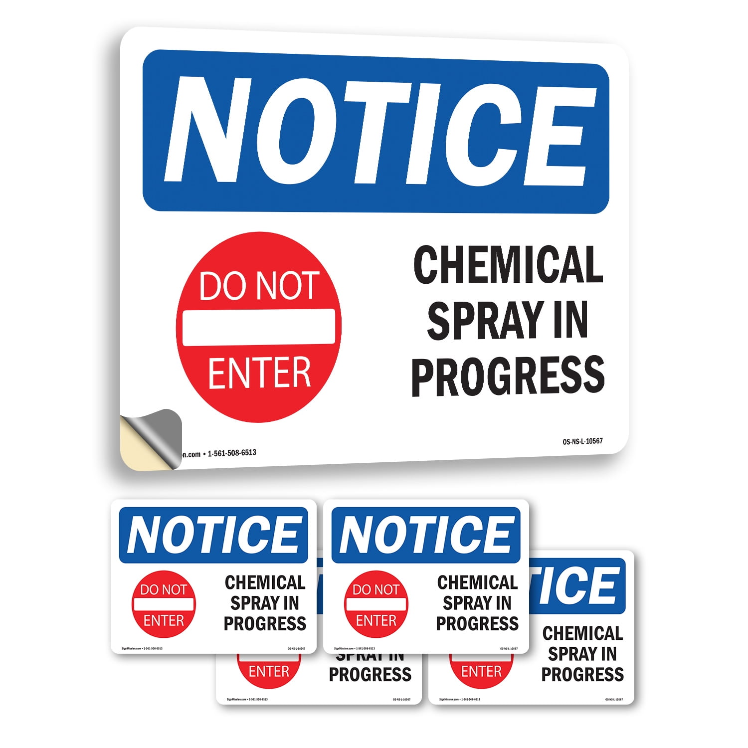Chemical Spray In Progress With Symbol OSHA Notice Vinyl Decal Label 10 ...