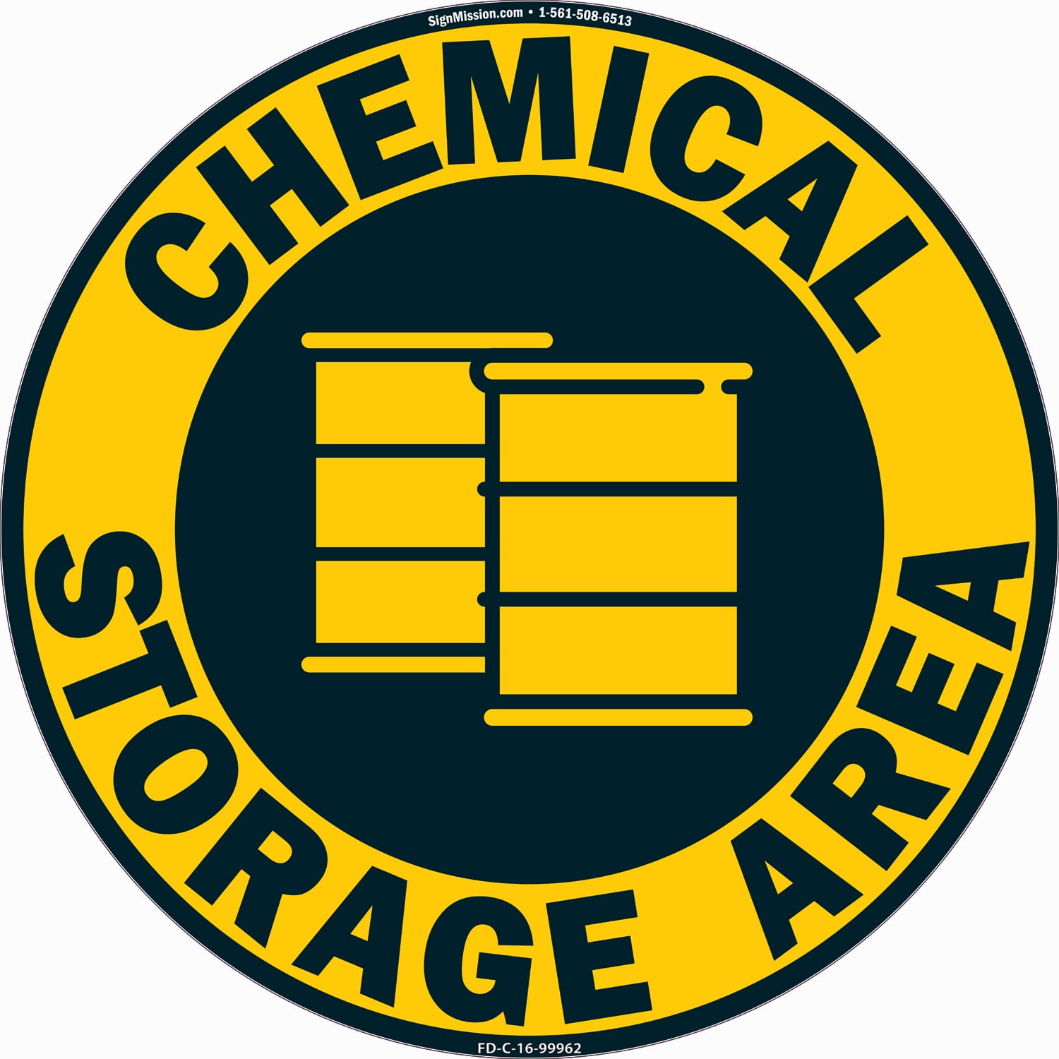 Chemical Storage Area 2 Non-Slip Floor Marker | 16" Circle Vinyl Decal ...