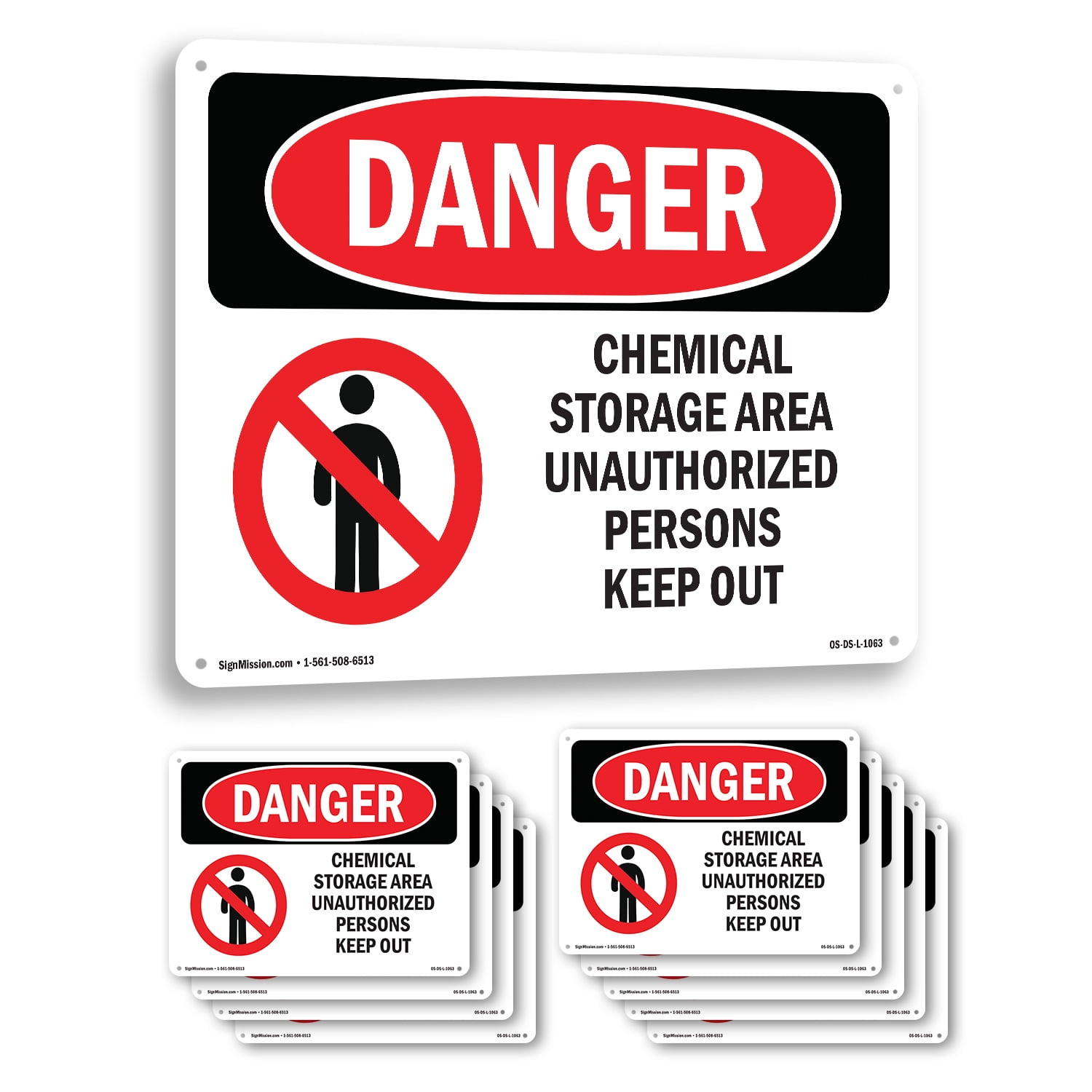 Chemical Storage Area Keep Out OSHA Danger Aluminum Sign 14 Inch x 10 ...