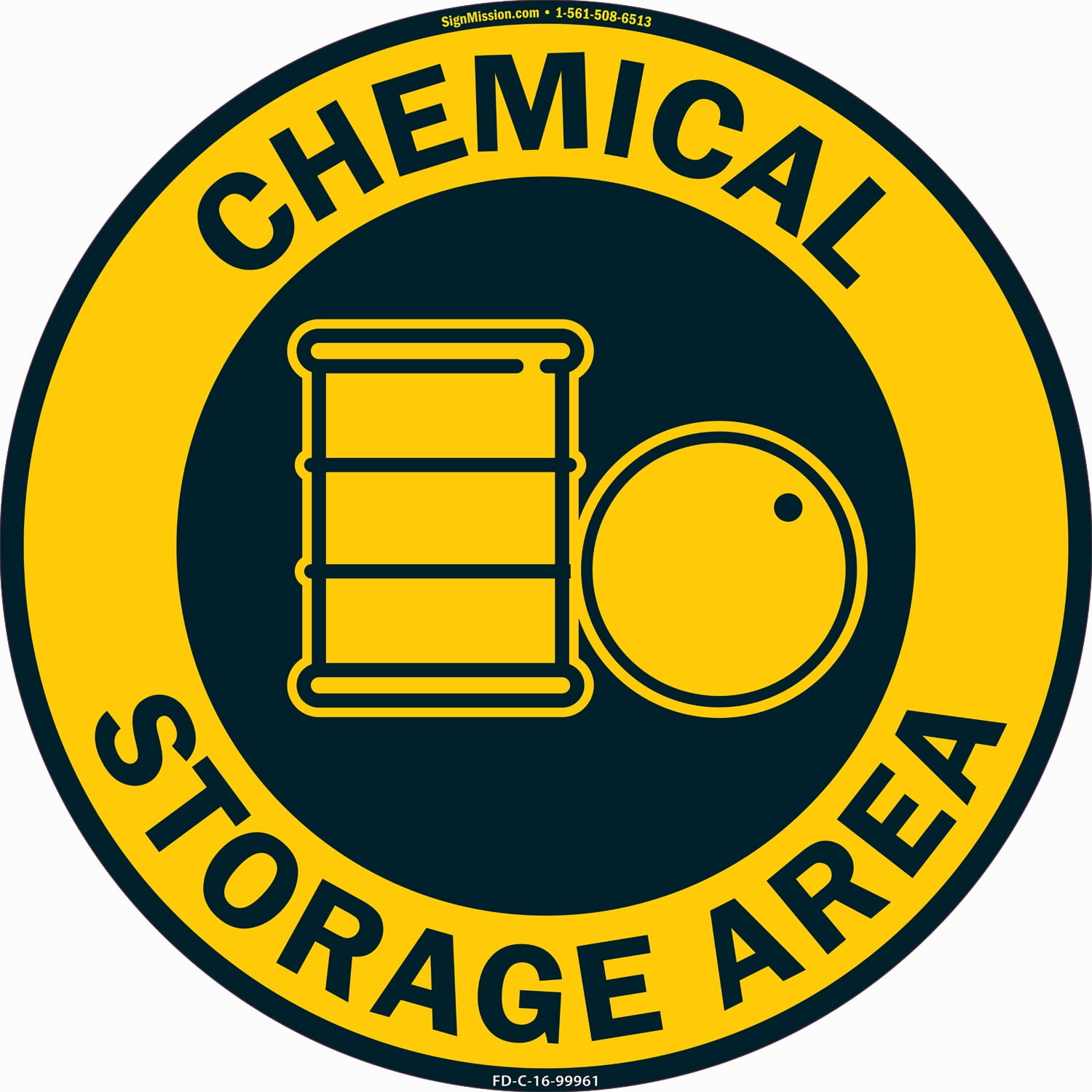 Chemical Storage Area Non-Slip Floor Marker | 12 Pack of 16" Circle ...