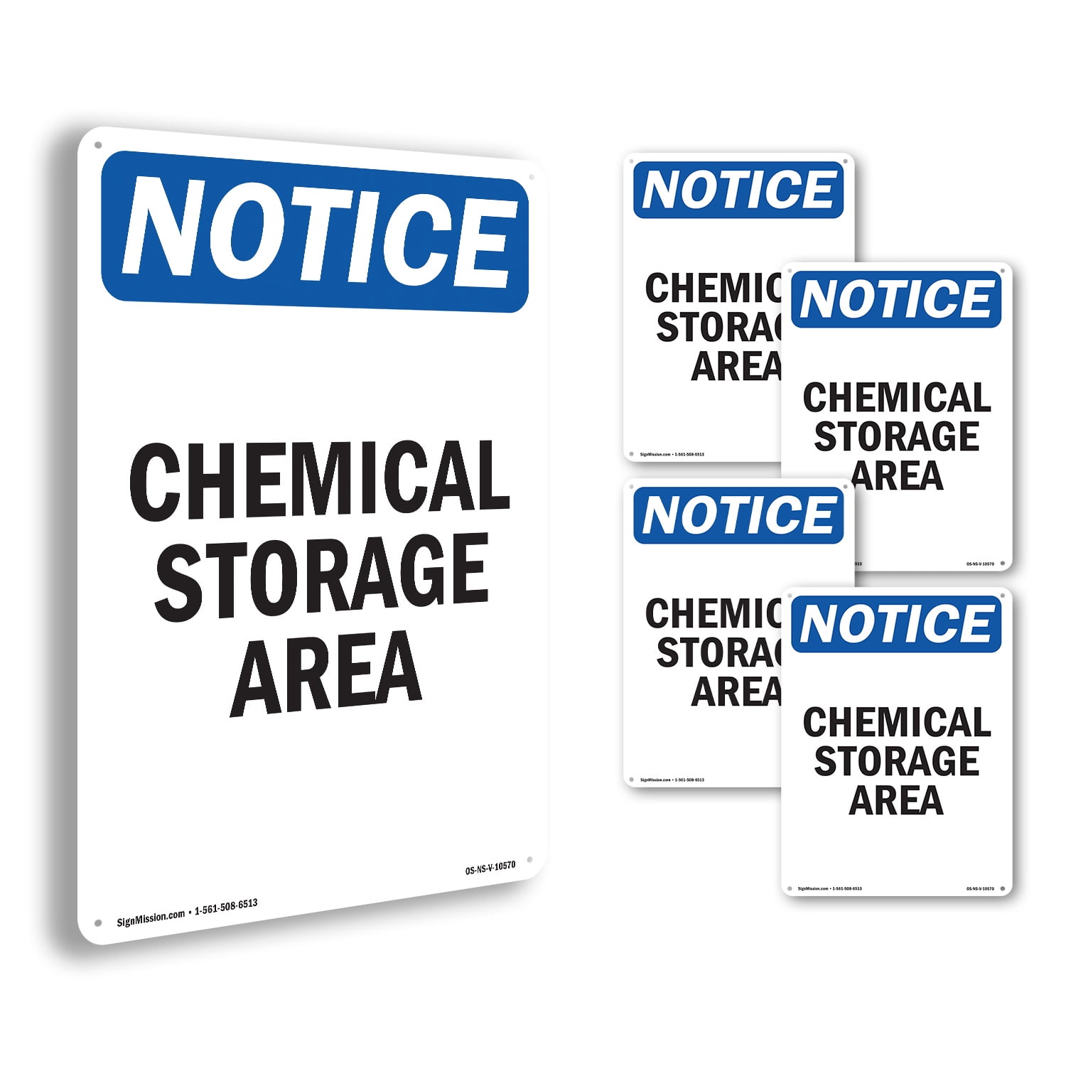 Chemical Storage Area OSHA Notice Aluminum Sign 18 Inch x 12 Inch - 5 ...