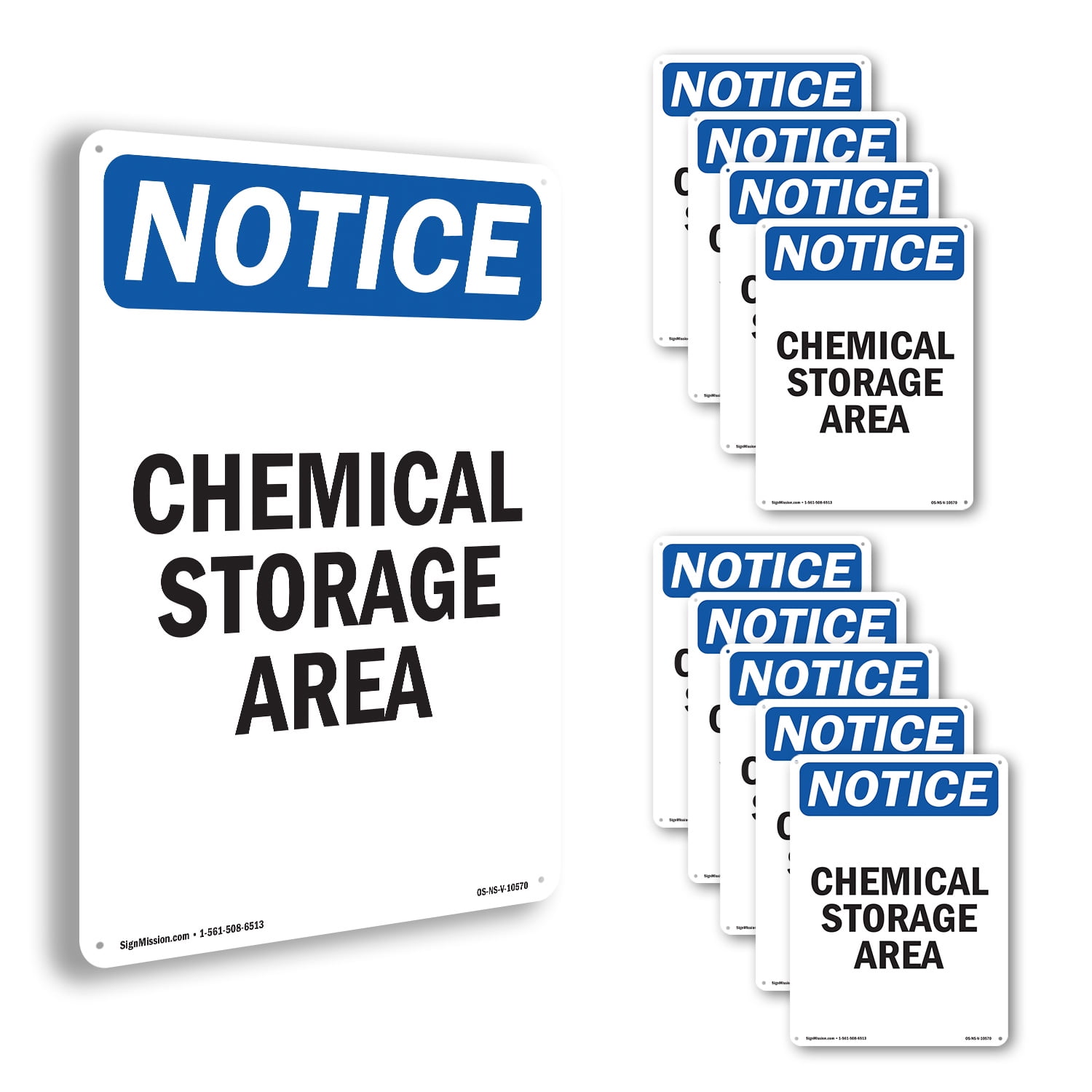 Chemical Storage Area OSHA Notice Rigid Plastic Sign 10 Inch x 7 Inch - 10 Pack - Walmart.com