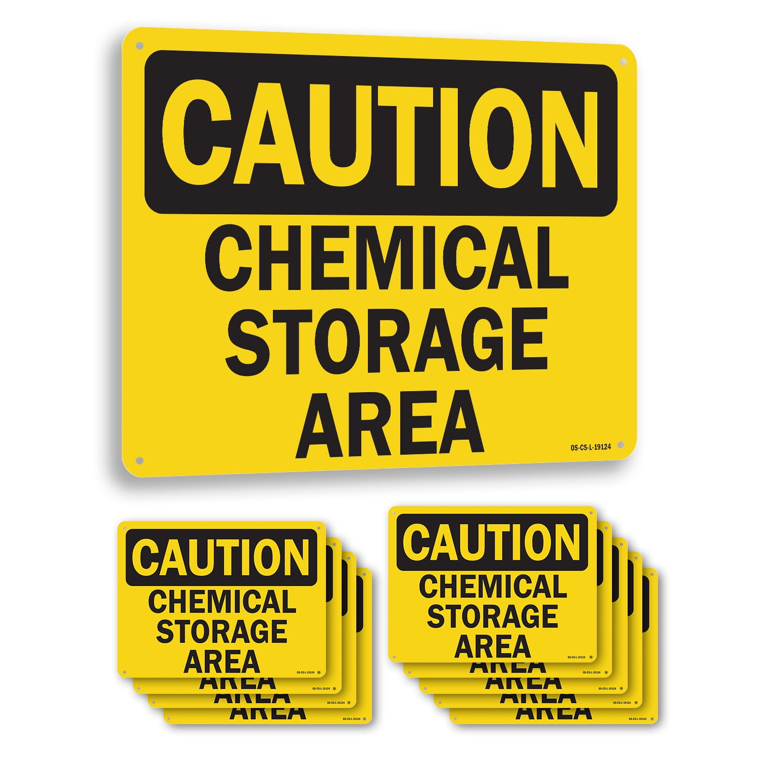 Chemical Storage OSHA Caution Aluminum Sign 24 Inch x 18 Inch - 10 Pack ...