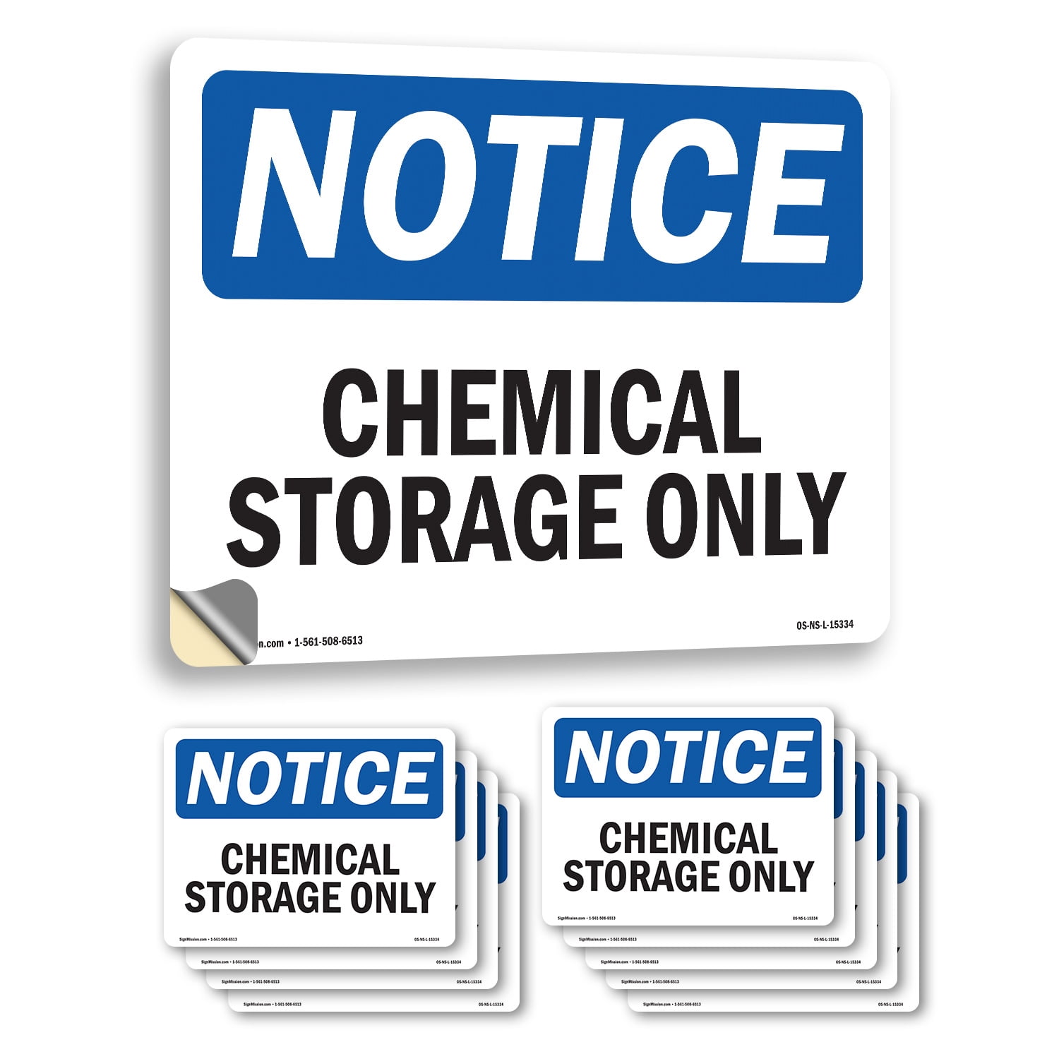 Chemical Storage Only OSHA Notice Vinyl Decal Label 24 Inch x 18 Inch ...