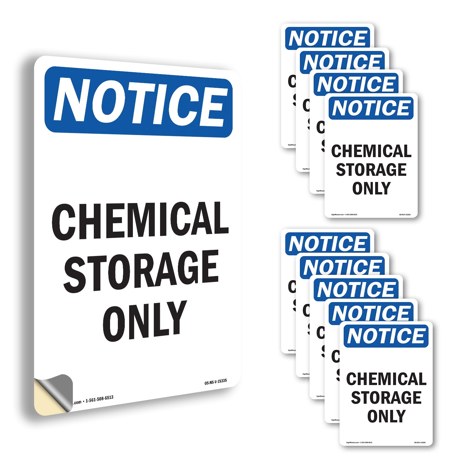 Chemical Storage Only OSHA Notice Vinyl Decal Label 24 Inch x 18 Inch ...