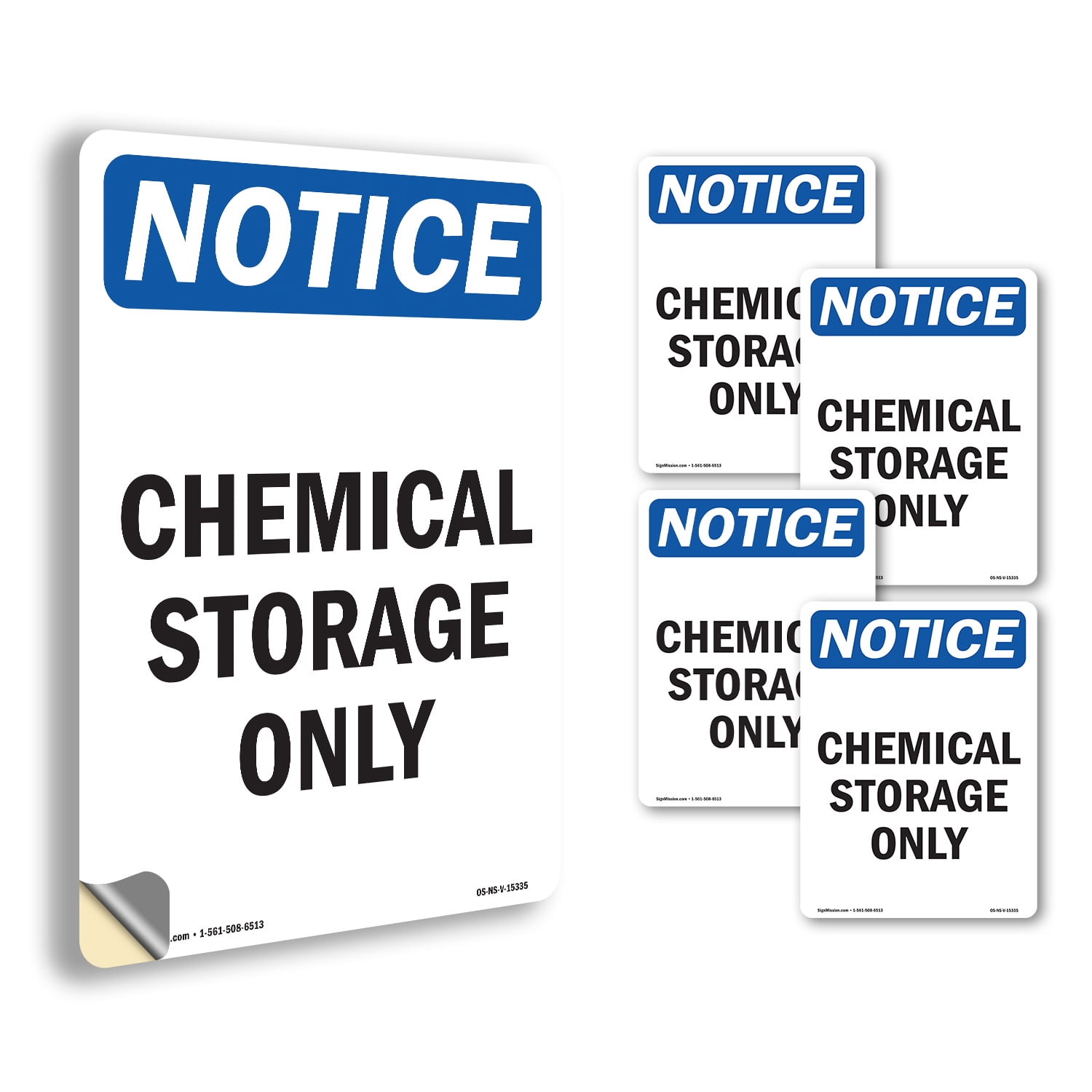 Chemical Storage Only OSHA Notice Vinyl Decal Label 24 Inch x 18 Inch ...