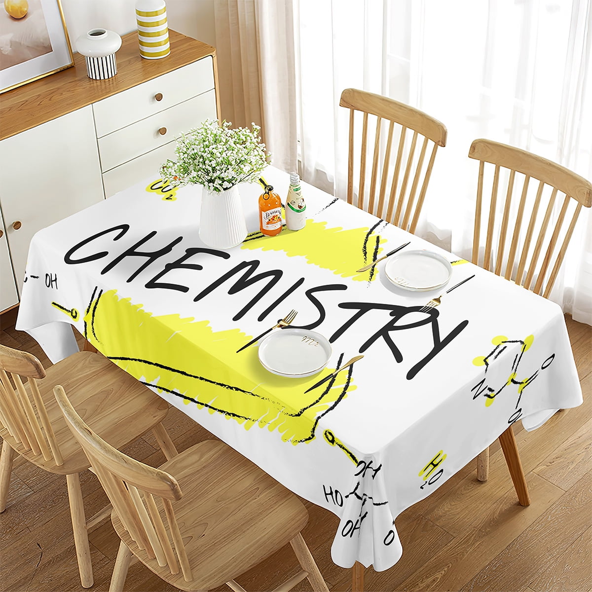 Chemical Theme Tablecloth Chemical Formula Science Table Cover ...