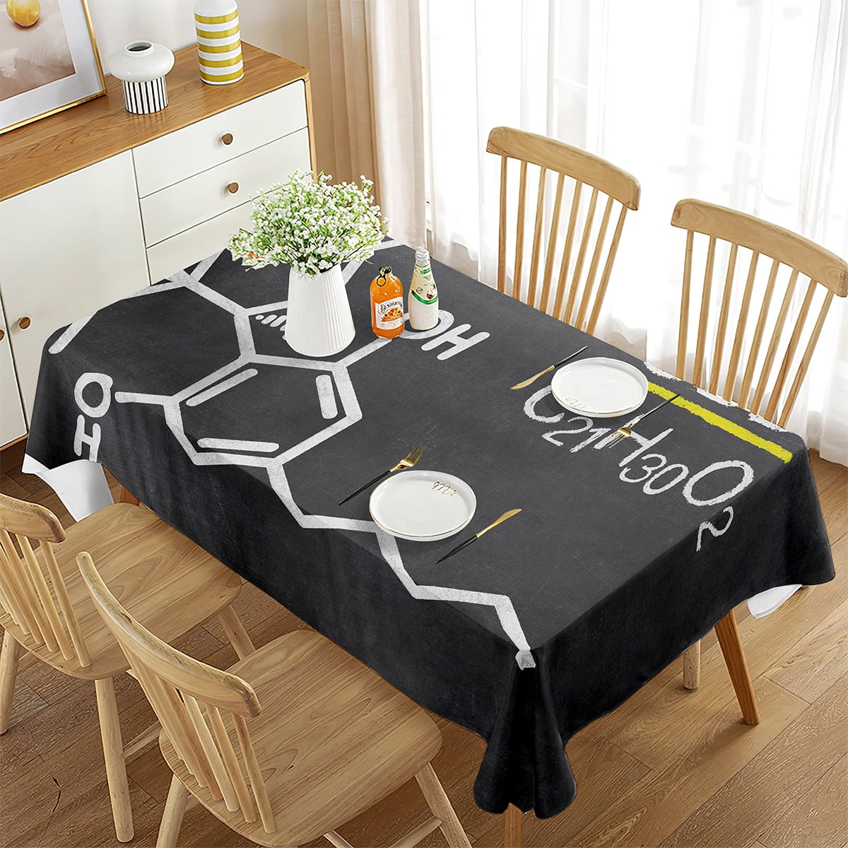 Chemical Theme Tablecloth Chemical Formula Science Table Cover ...