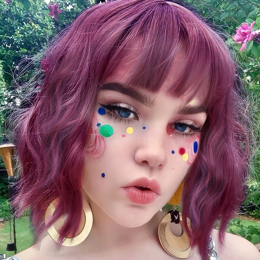 Chemical fiber wig short hair water ripple wig head cover - Walmart.com