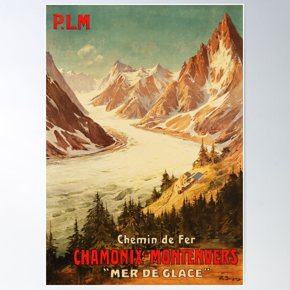 Chemin de Fer CHAMONIX MONTENVERS Mer De Glace France PLM Railways 1910 ...