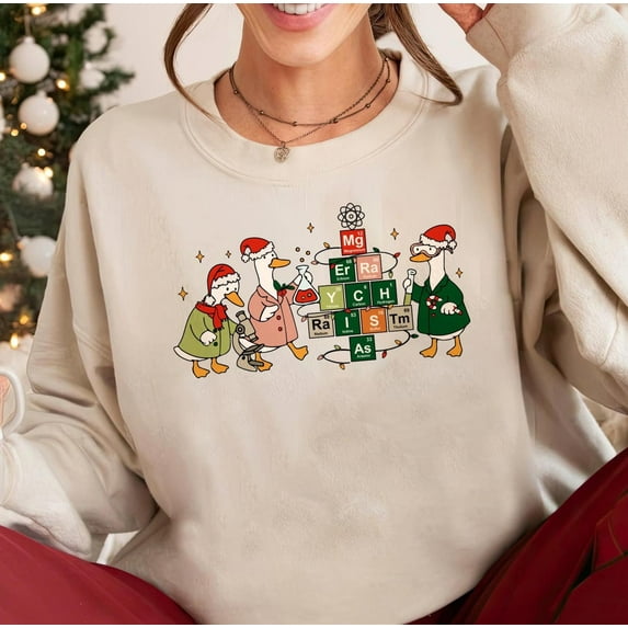 Chemistree Winter Holiday Sweatshirt, Goose Chemistry Teacher Shirt ...