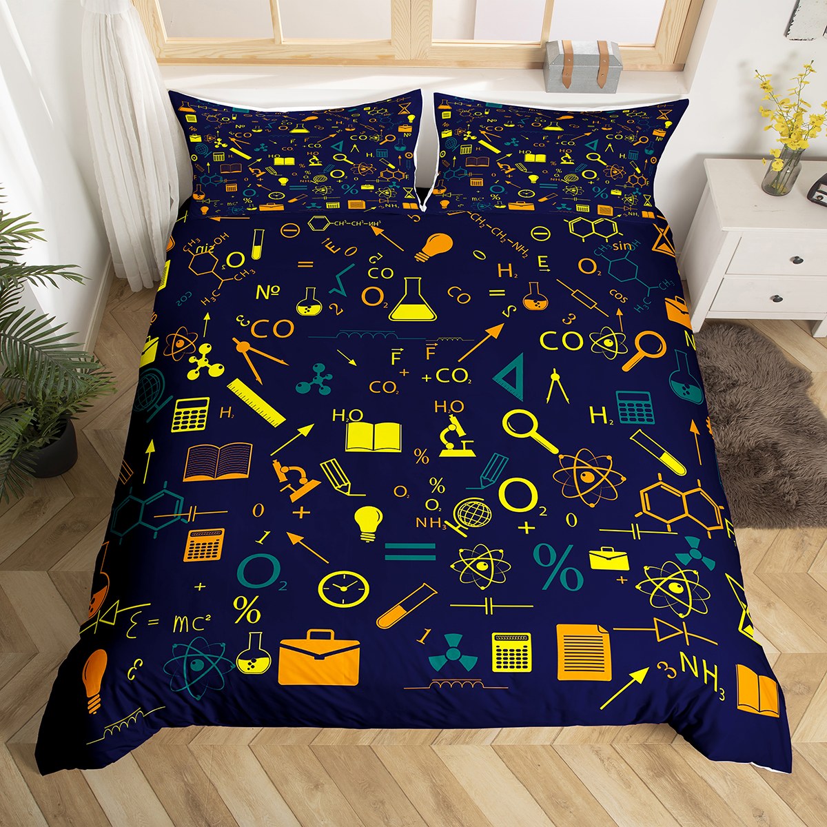 Chemistry Bedding Set Chemical Equation Comforter Cover for Kids Boys ...
