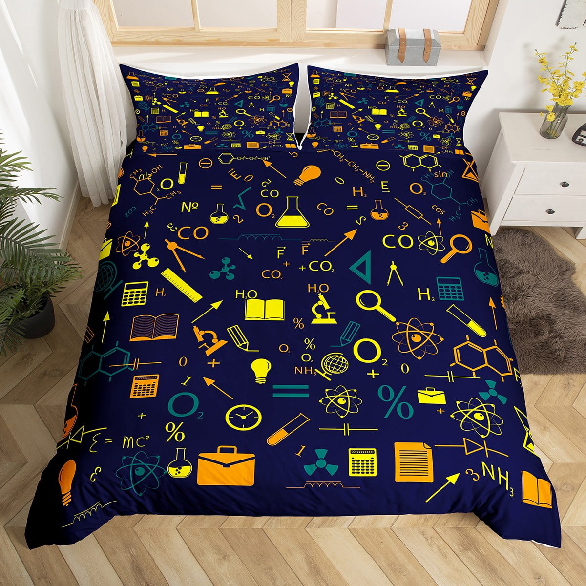 Chemistry Bedding Set Chemical Equation Comforter Cover for Kids Boys ...