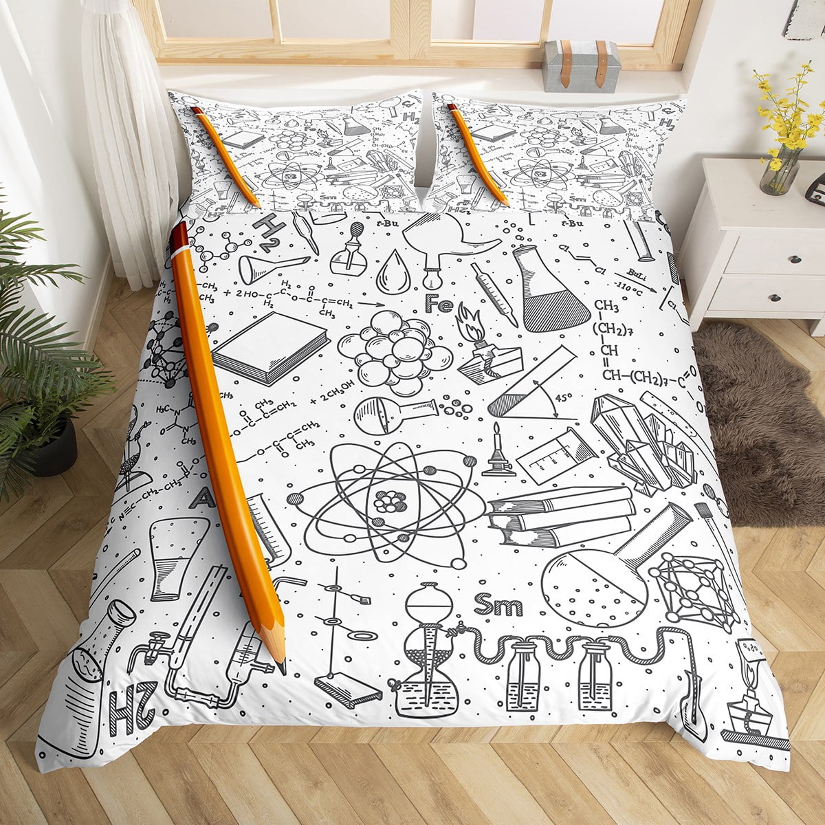 Chemistry Bedding Set Chemical Equation Comforter Cover for Kids Boys ...