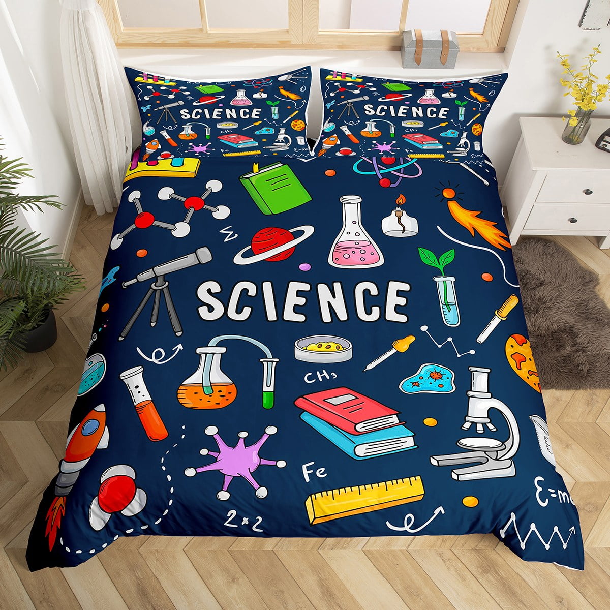 Chemistry Bedding Set Colorful Chemical Test Tube Comforter Cover ...