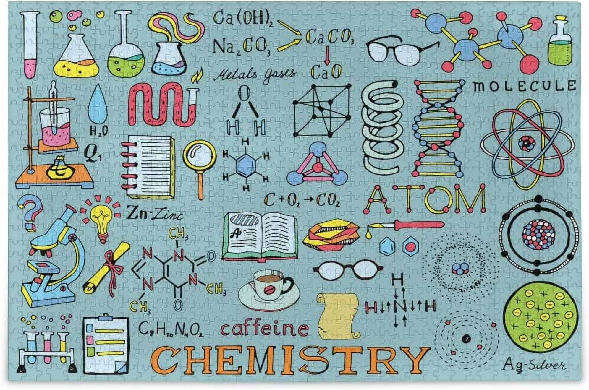Chemistry Biology Scientific Doodle Element Science School Theme Jigsaw ...