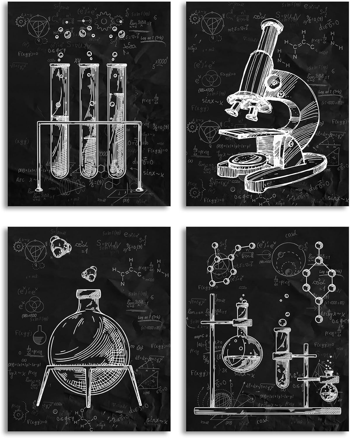 Chemistry Canvas Wall Art,Black and White Science Explore Canvas ...
