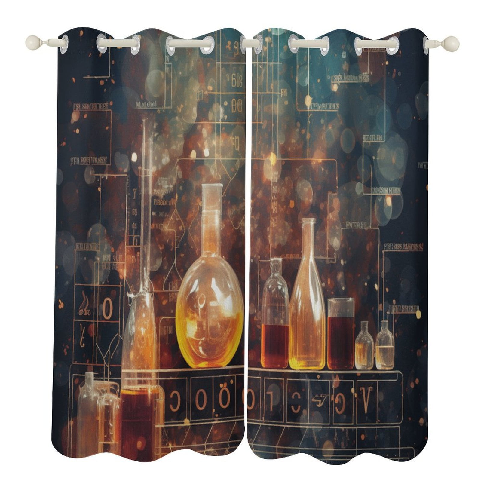 Chemistry Formulas Modern Window for Living Room Curtains for Child ...