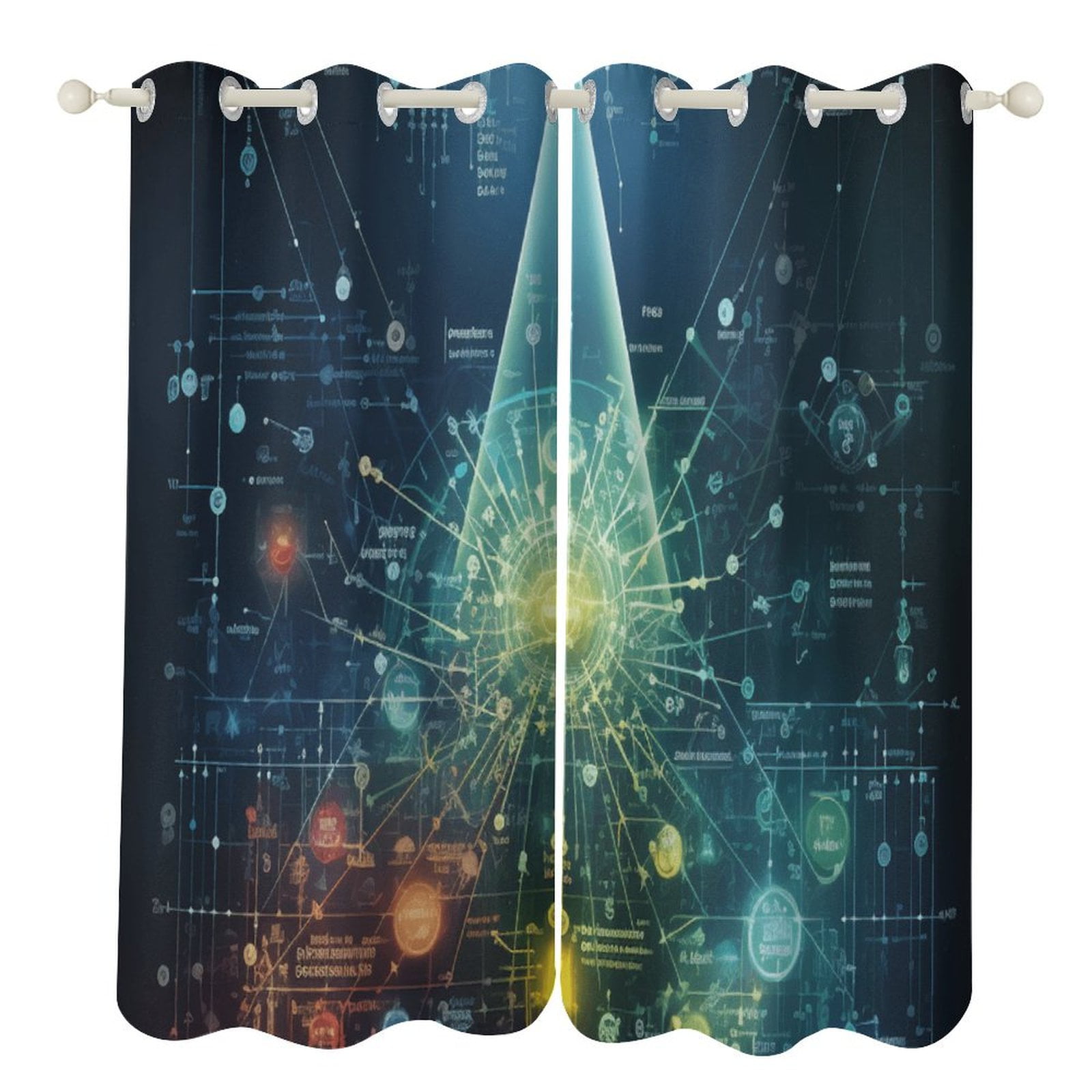 Chemistry Formulas Modern Window for Living Room Curtains for Child ...