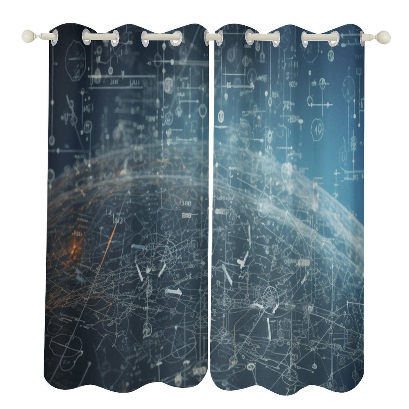 Chemistry Formulas Modern Window for Living Room Curtains for Child ...