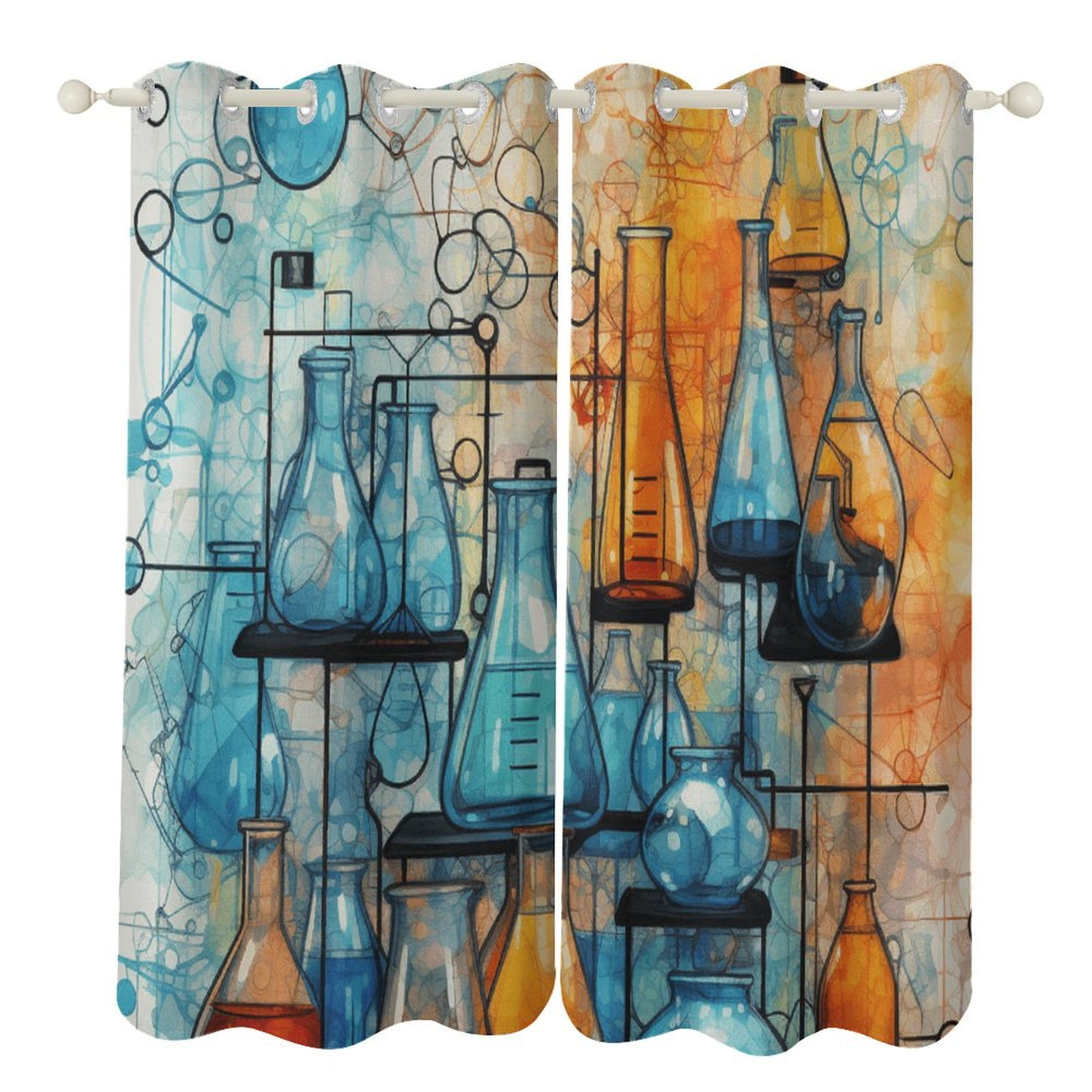 Chemistry Formulas Modern Window for Living Room Curtains for Child ...