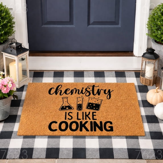 Chemistry Is Like Cooking Doormat, Funny Science Kitchen Entry Mat, Non ...