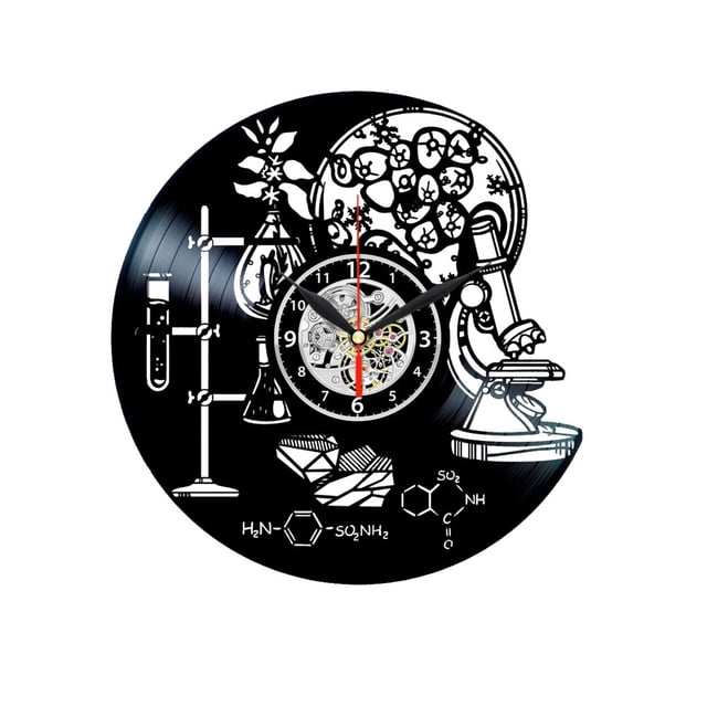 Chemistry Lab Biology Science Vinyl Record Wall Clock Home Decor Unique ...