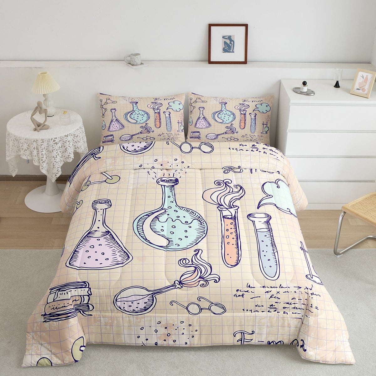 Chemistry Lab Comforter Set Queen Size Chemical Equation Bedding for ...