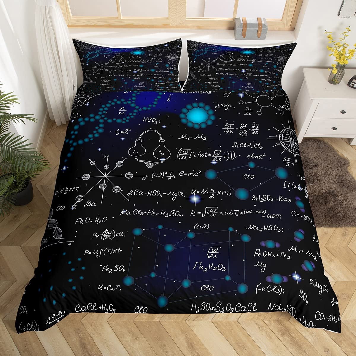 Chemistry Laboratory King Duvet Cover Tube Microscope Graffiti Bedding ...