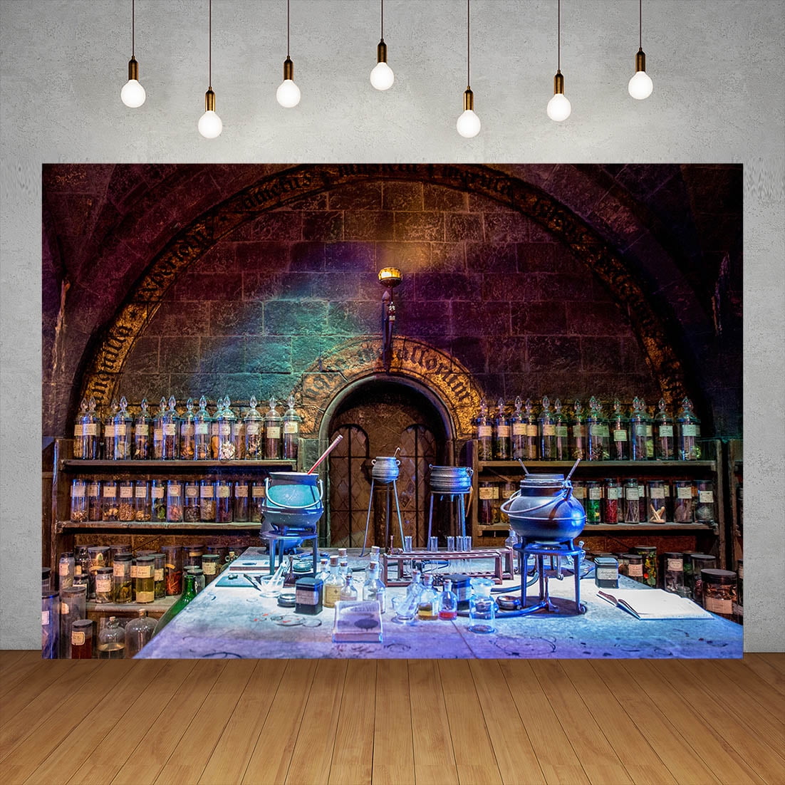 Chemistry Laboratory Vinyl Backgrounds Halloween Party r Spooky Witch's ...