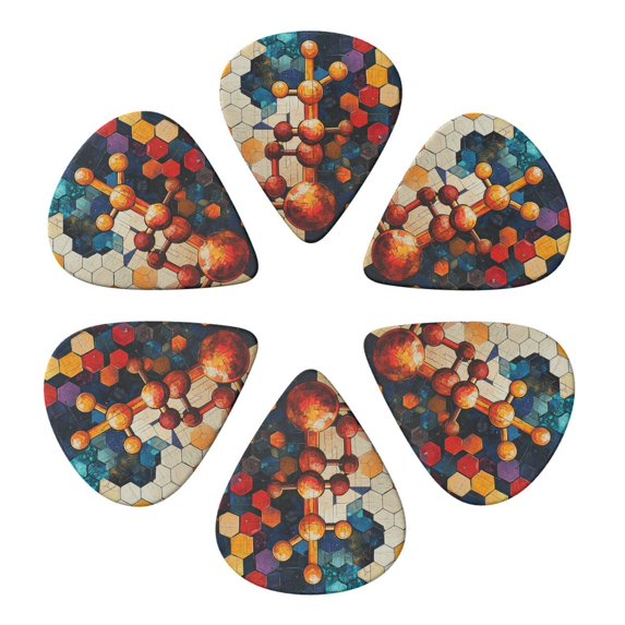 Chemistry Patterns Art Guitar Pick 6 Pack for Bass Acoustic Electric ...