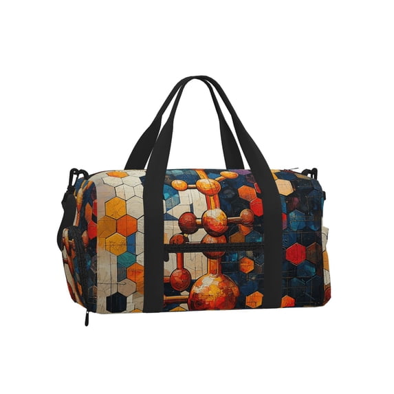 Chemistry Patterns Art Sports Duffel Bag with Shoe Compartment Travel ...