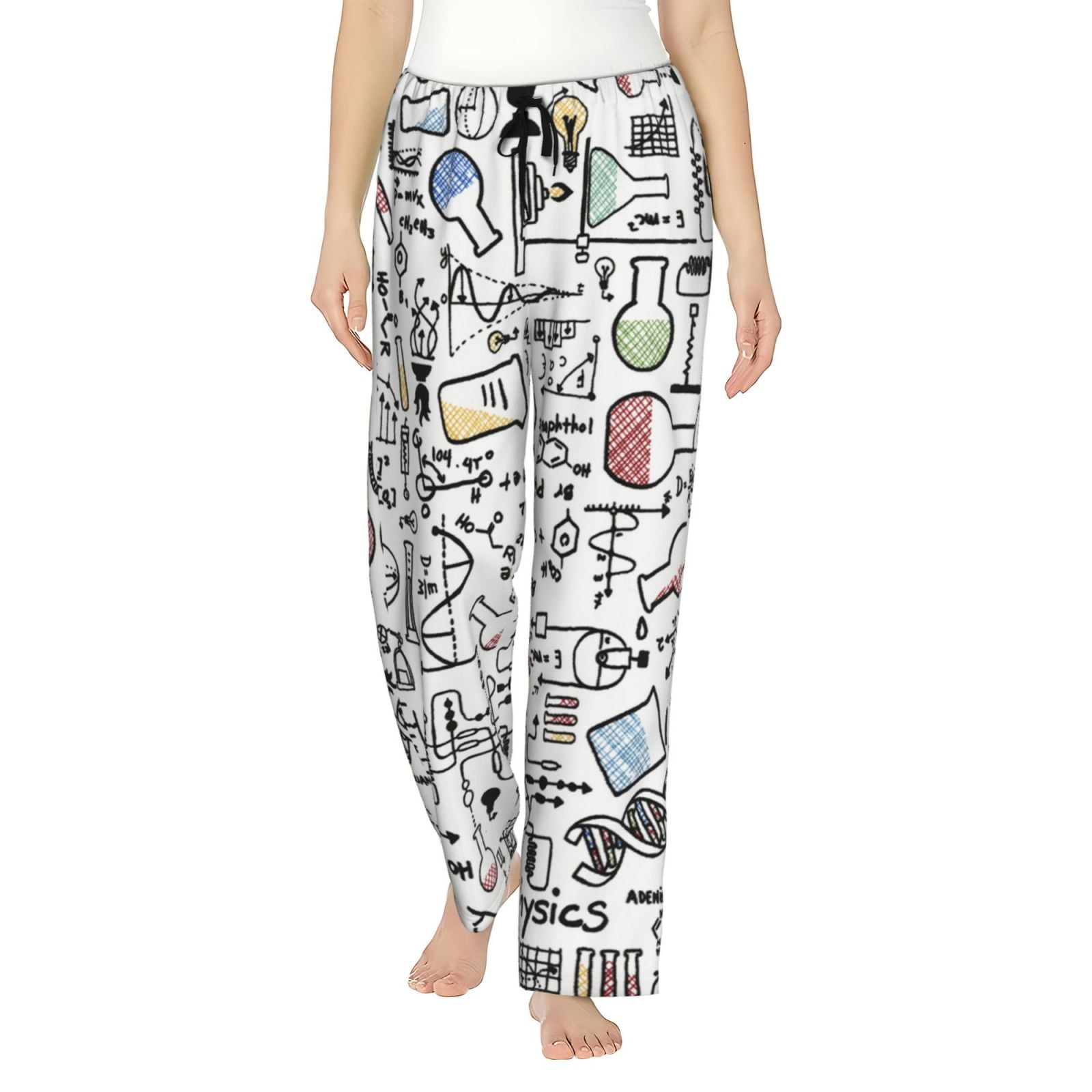 Chemistry Science Pattern Women's Comfy Pajama Pants with Pockets,Soft ...