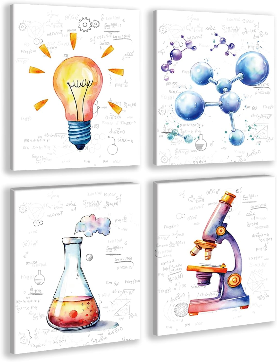 Chemistry Wall Art,Black and White Science Explore Canvas Posters ...