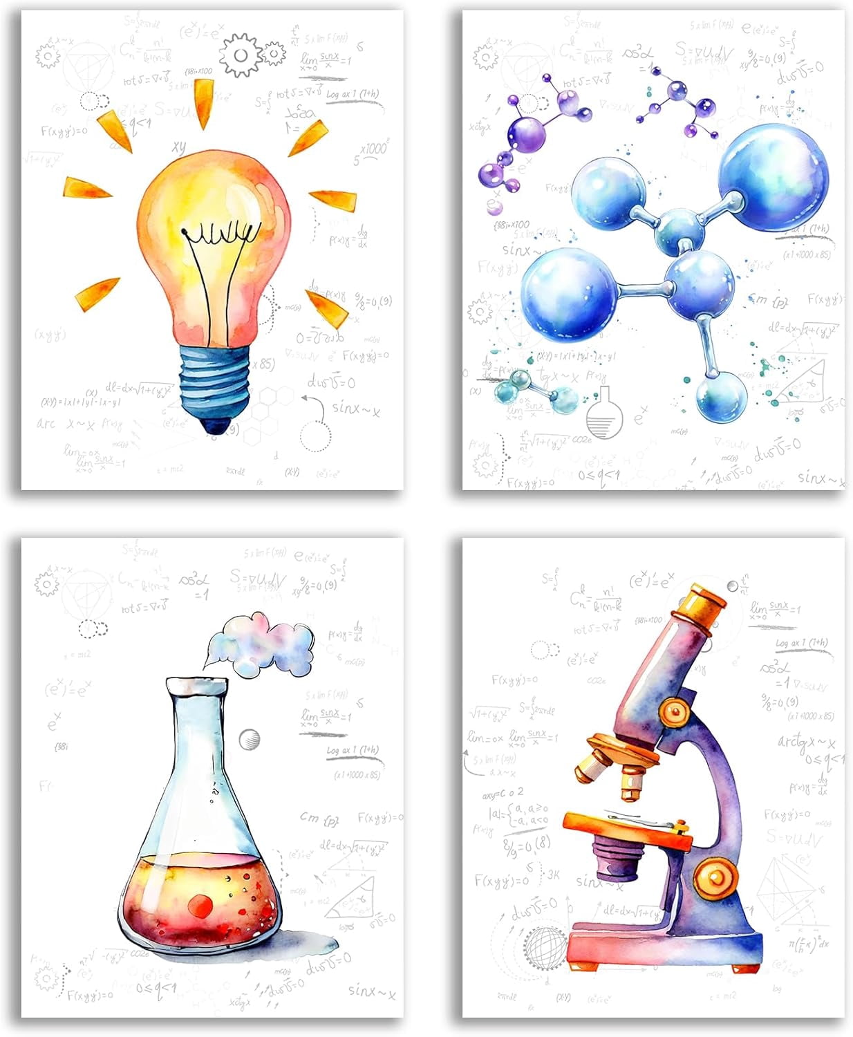 Chemistry Wall Art,Black and White Science Explore Canvas Posters ...