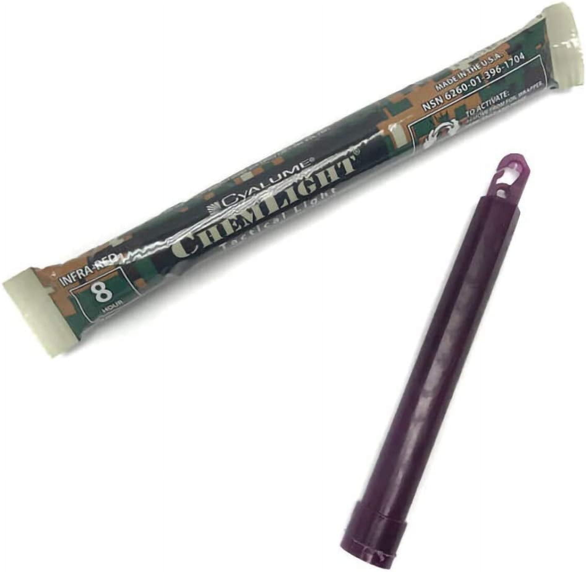 Chemlight Cyalume, Military Grade Light Stick, Infrared (IR), 6-inch, 8 ...